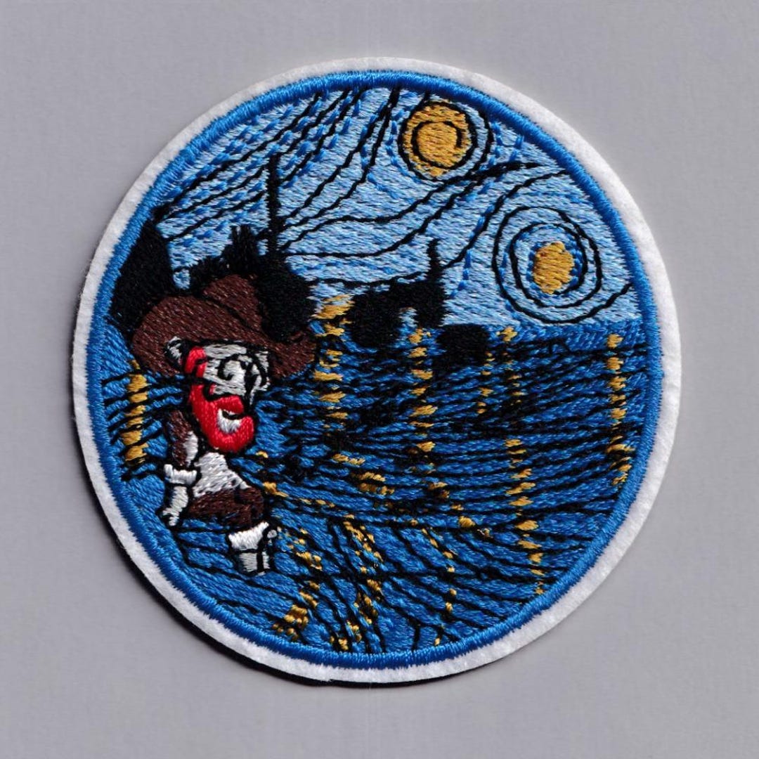 Sad Van Gogh Patch Iron-on Embroidered Vincent Van Gogh Impressionist ...