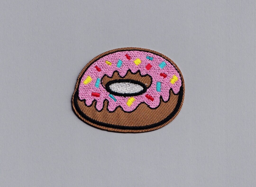 Iron-on Embroidered Iced Donut Patch Applique - Etsy