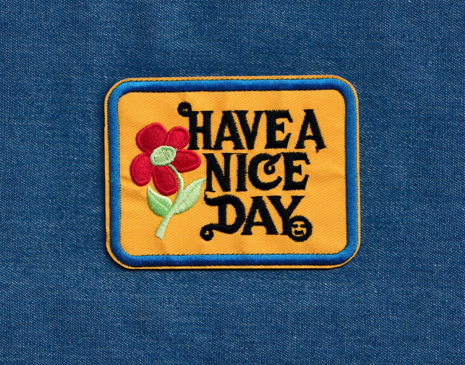 Large 'have A Nice Day' Embroidered Patch Iron on Applique Badge ...