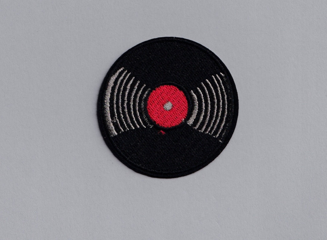 Iron on Embroidered Vinyl Record Patch Music Vintage Record Applique ...