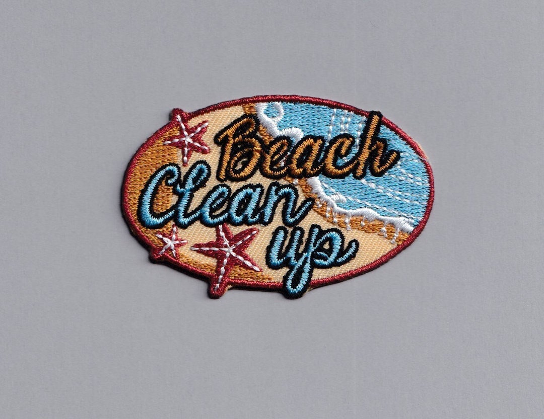 Embroidered Iron-on Beach Clean up Patch Applique Environmentalist - Etsy