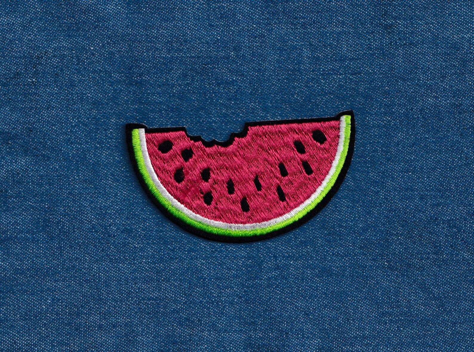 Watermelon Slice Patch Applique Iron-on Embroidered Watermelon Bite ...