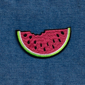 Watermelon Slice Patch Applique Iron-on Embroidered Watermelon Bite ...