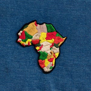 Beautiful Embroidered Africa Map Patch Iron-on African Applique Patch ...