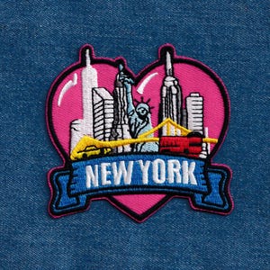Embroidered Iron-on New York City Heart Patch Travel Backpacking NY ...