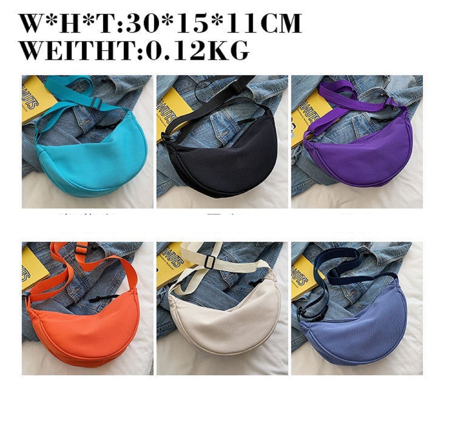 Crossbody Canvas Sling Bag Students Shoulder Bag With - Etsy