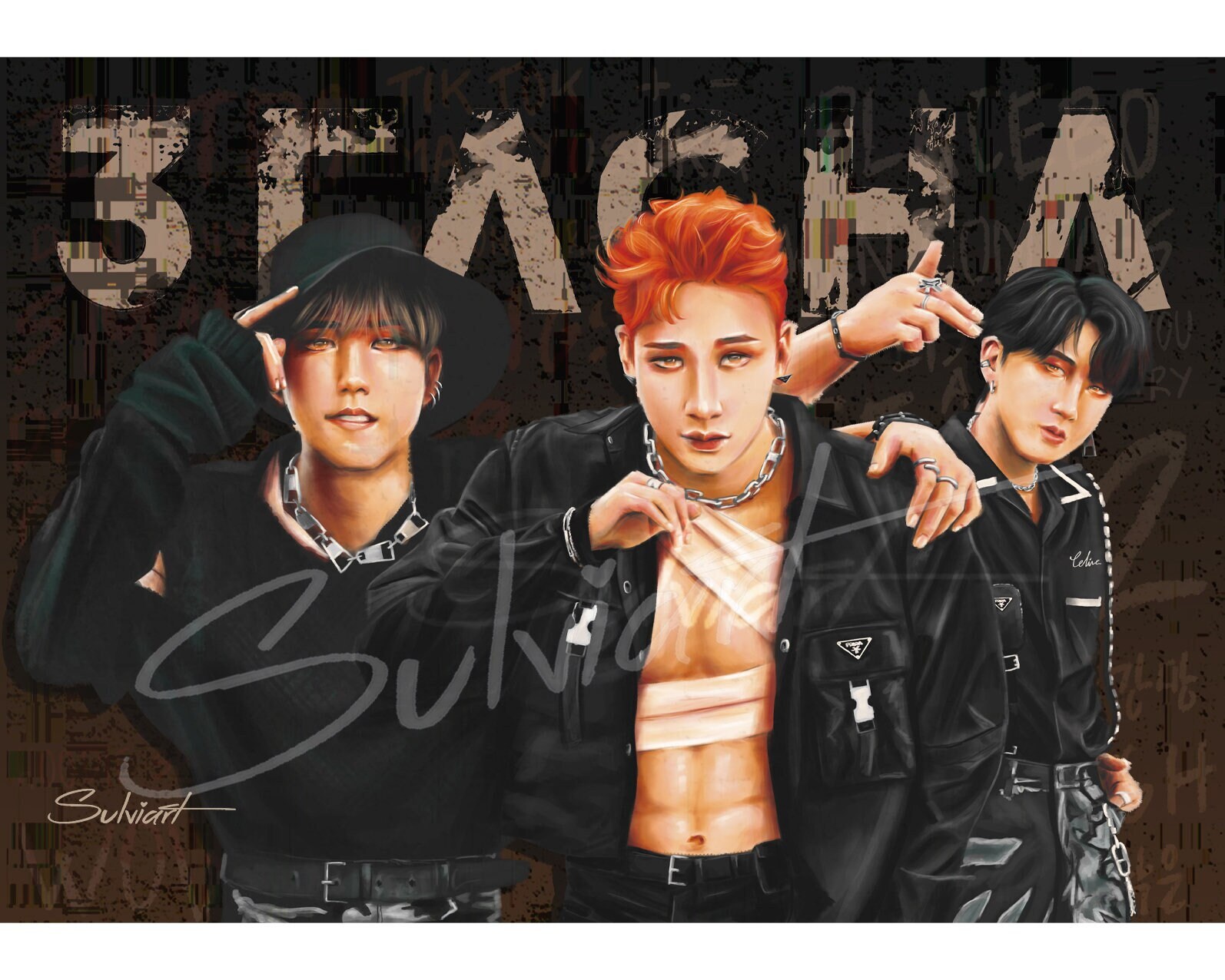 Stray Kids 3RACHA Bangchan Changbin Han Thunderous Print - Etsy