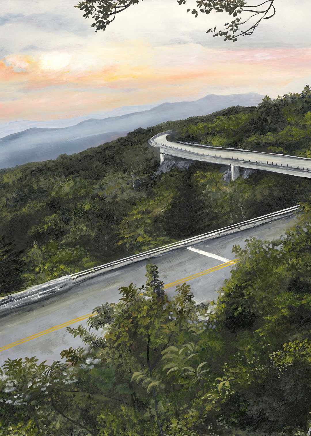 Art Print / Linn Cove Viaduct / 5x7 / 8x10 / Blue Ridge Parkway / Oil ...