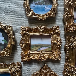 Fridge Magnets Small / Gold Resin Frame / Ornate Gold Design / Art ...