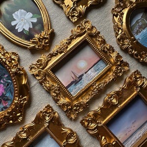 Vintage Inspired Gold Framed Fridge Magnets, Kitchen Decor - Etsy