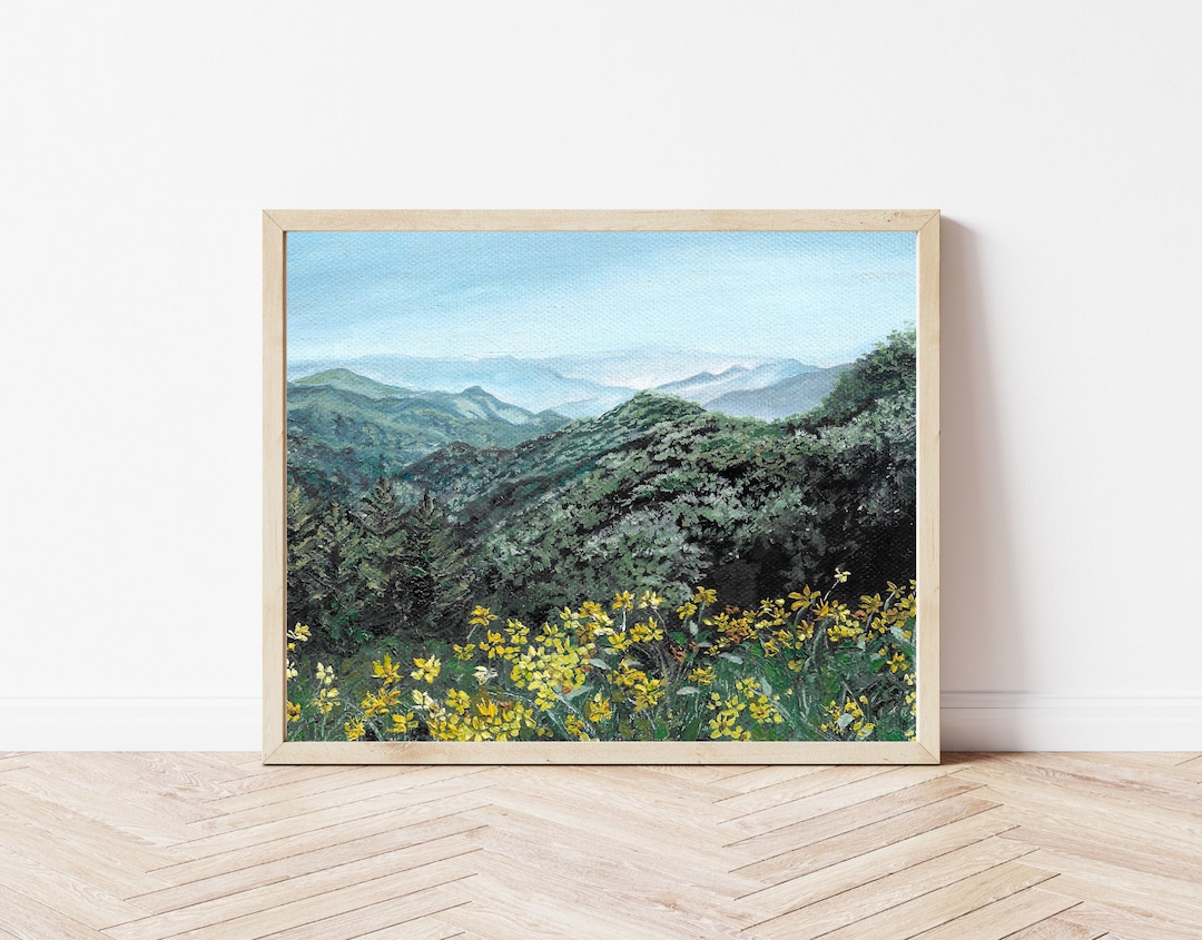 Art Print Oil Painting / Rough Ridge / Blue Ridge Mountains / Melissa ...