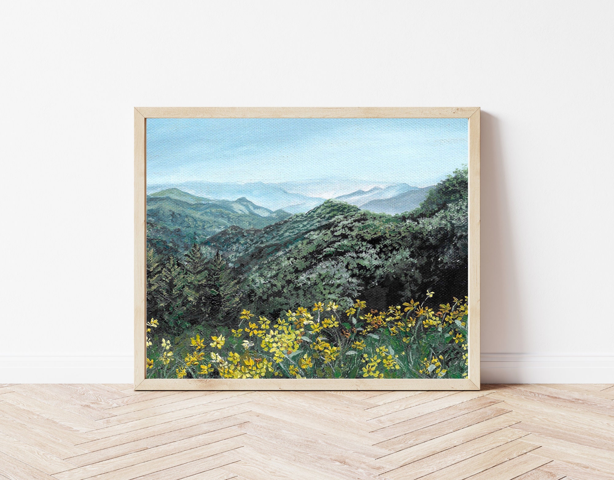 Art Print Oil Painting / Rough Ridge / Blue Ridge Mountains / Melissa ...