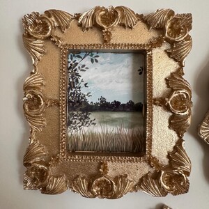 Vintage Inspired Framed Magnets / Fridge Magnets / Kitchen Decor / Gold ...