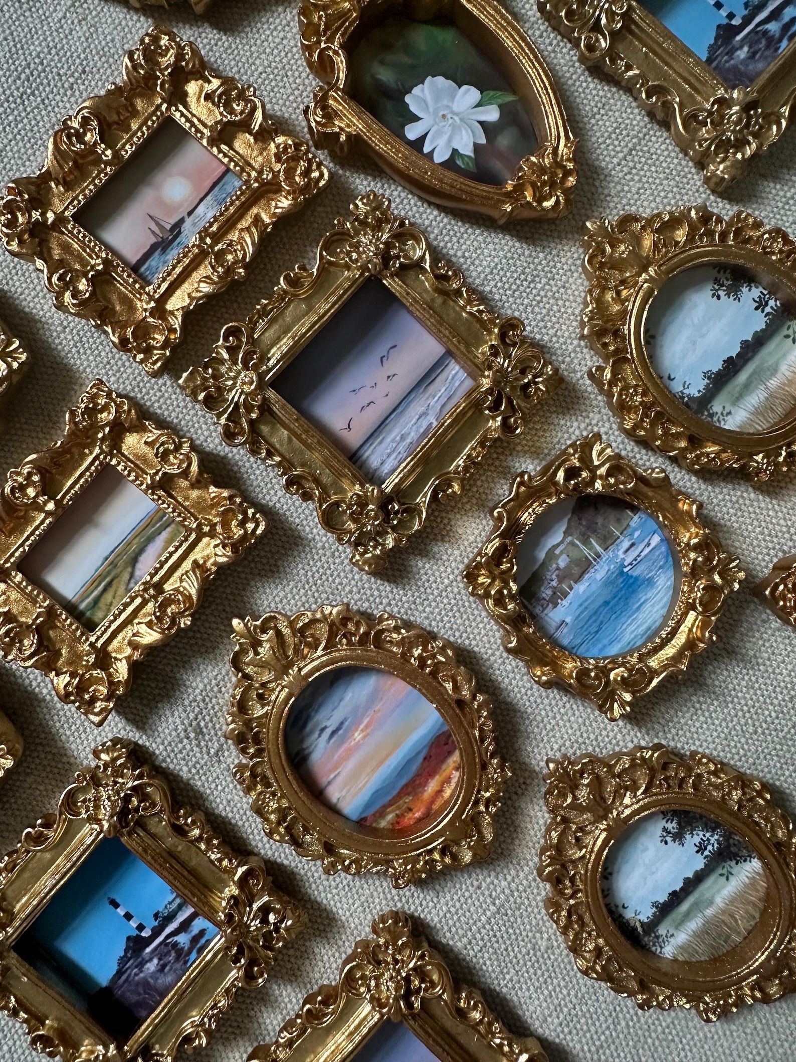 Fridge Magnets Small / Gold Resin Frame / Ornate Gold Design / Art ...