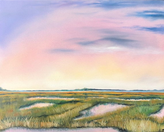 Carolina Marsh / Oil Painting / North Carolina / 11x14 Artwork - Etsy