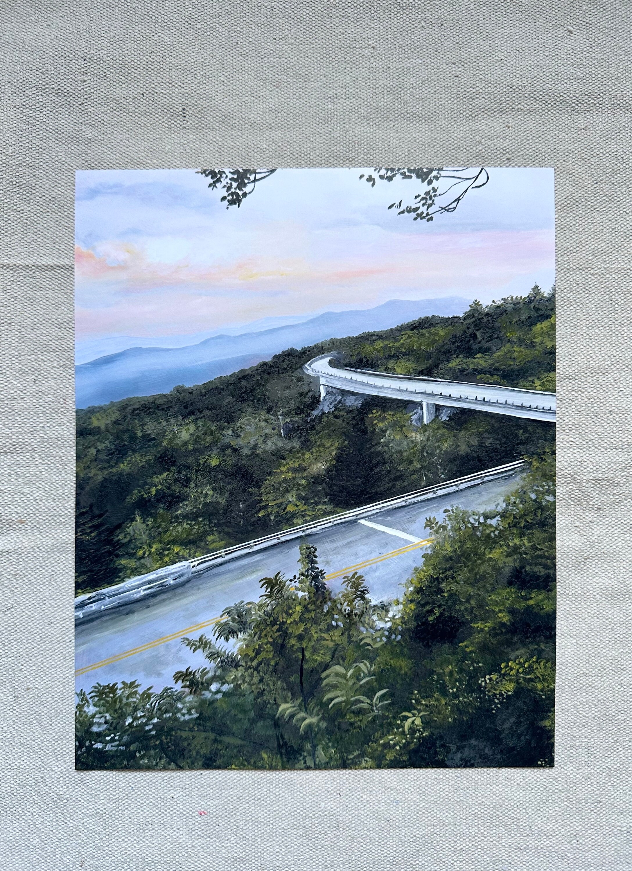 Art Print / Linn Cove Viaduct / 5x7 / 8x10 / Blue Ridge Parkway / Oil ...