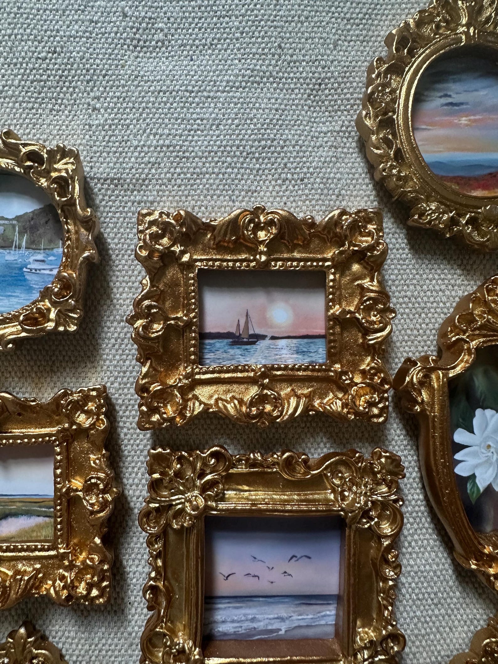 Fridge Magnets Small / Gold Resin Frame / Ornate Gold Design / Art ...