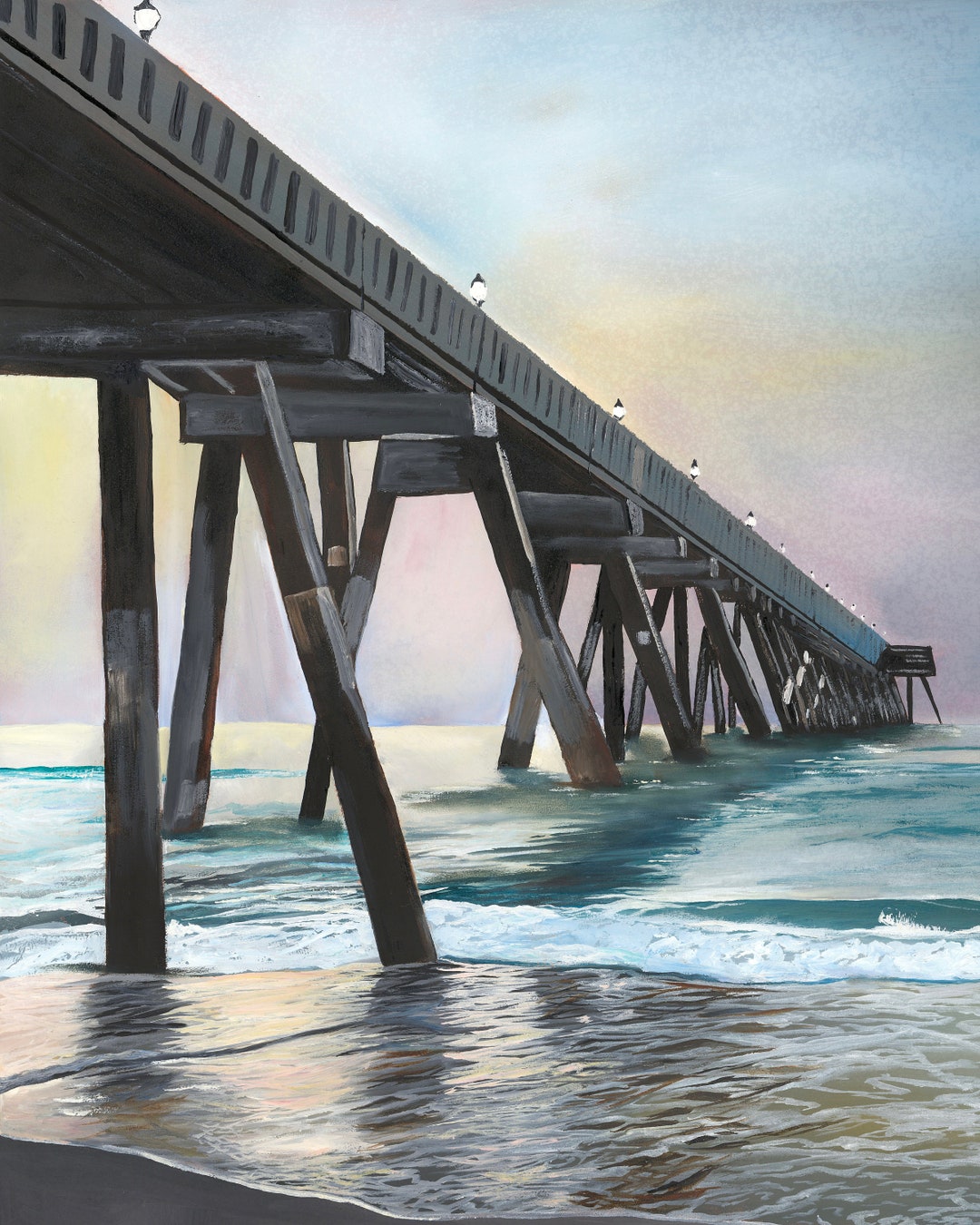Art Print Wrightsville Beach Pier / Johnnie Mercer’s Pier / Sunrise - Etsy