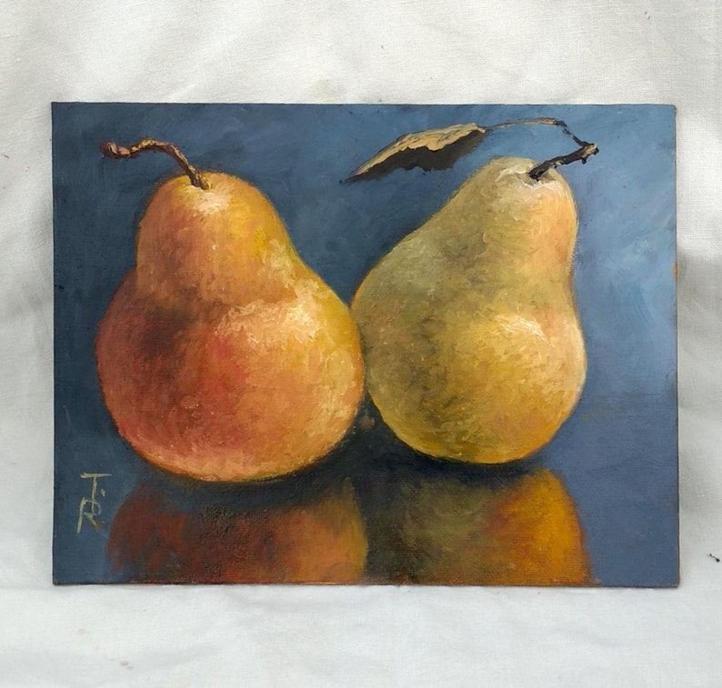Pear Still Life Painting Original Fruit Tree Oil Painting Small ...