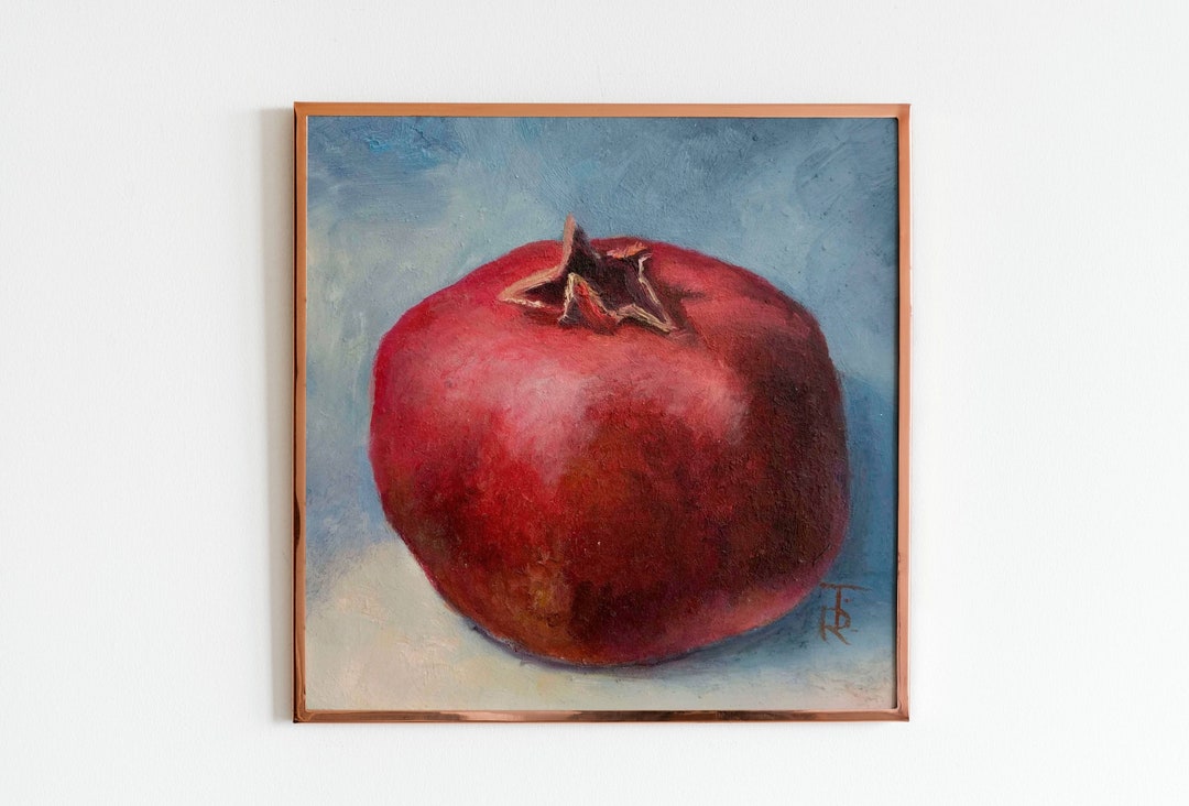 Pomegranate Art Original Oil Painting Still Life Fruit - Etsy