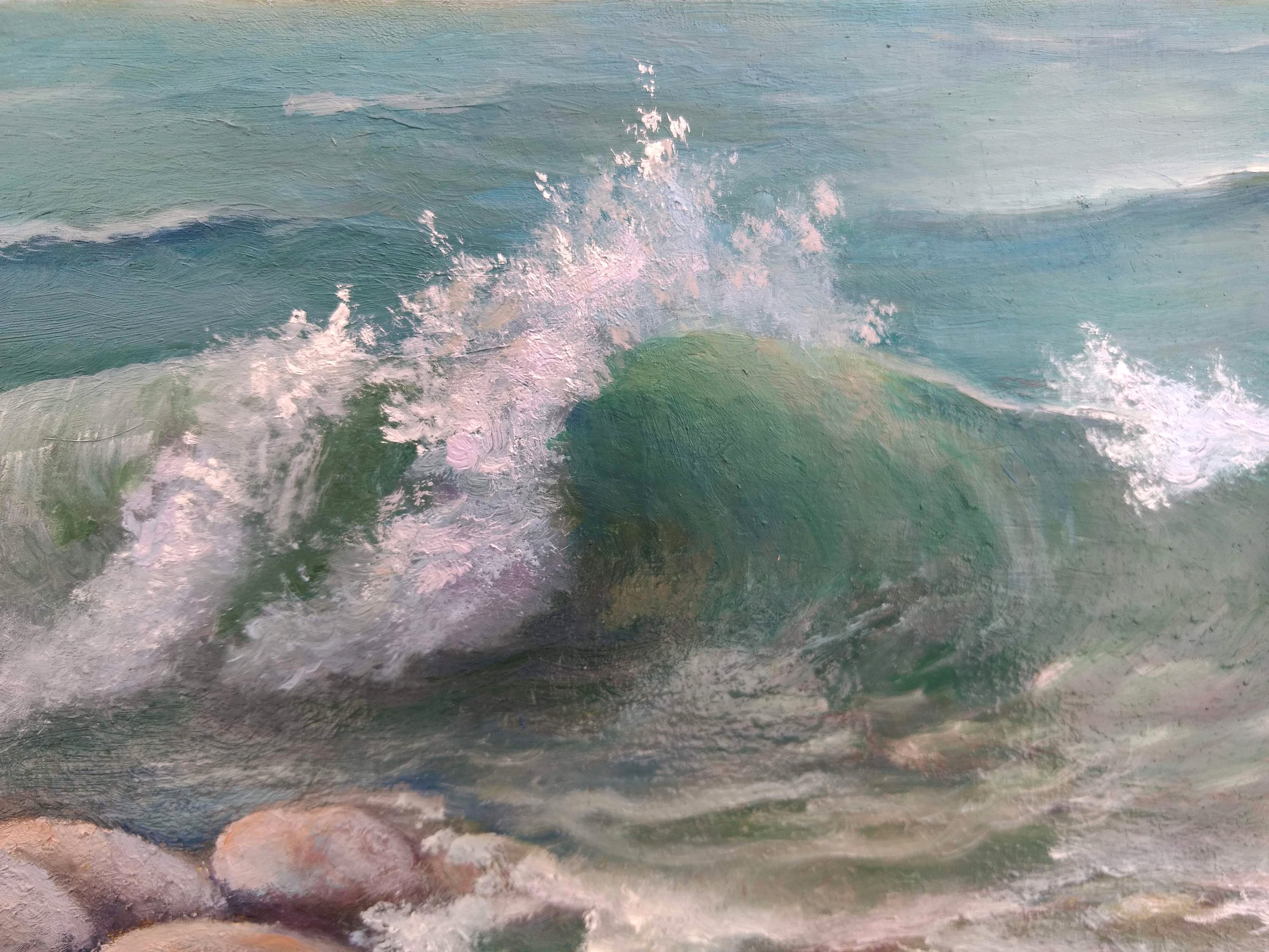 Original Oil Painting Ocean Waves Art Impressionist Painting Beach ...