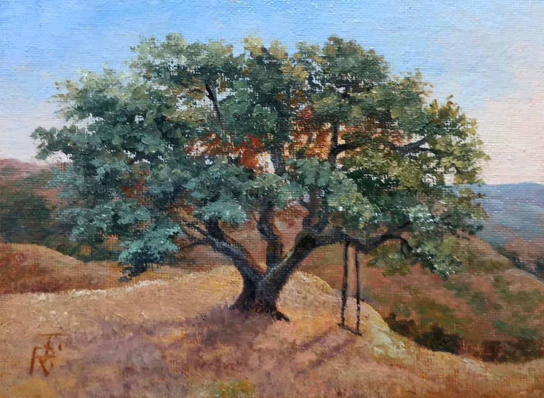 Oak Tree Oil Painting California Original Art Golden Hill Art National ...