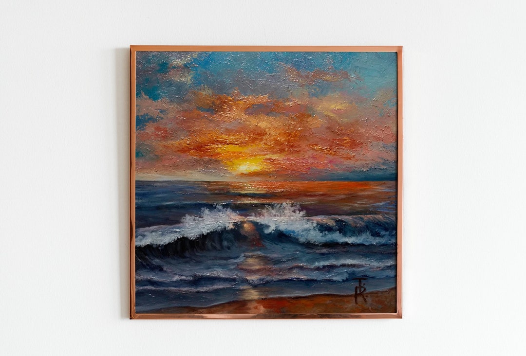 Sunset Painting Classic Original Oil Painting Ocean Art Portland Oregon ...