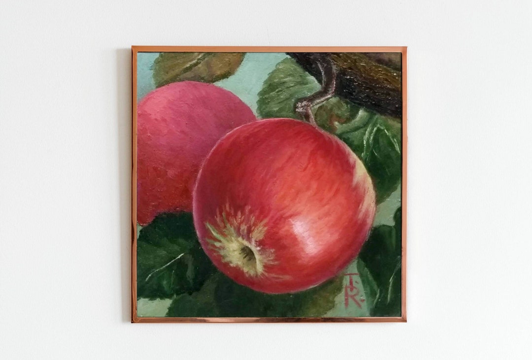 Fruit Tree Oil Painting Apple Painting Original Art Small Oil Painting ...