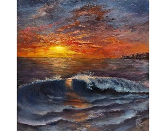 Pacific Sunset Painting - Etsy