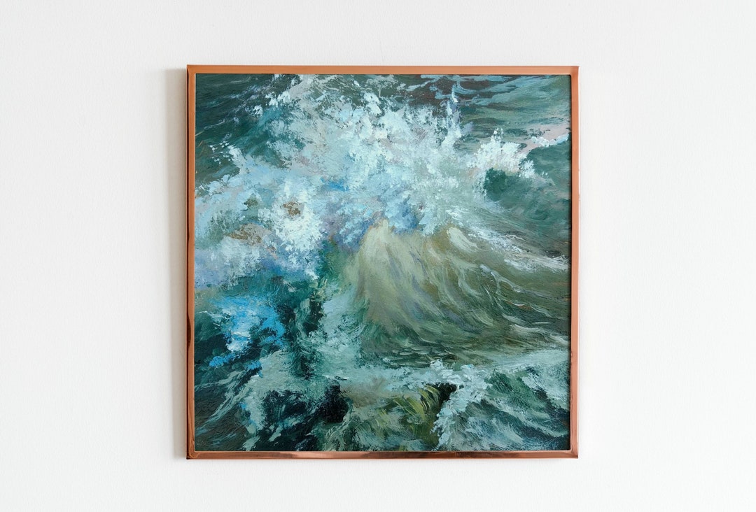 Waves Wall Art Original Oil Painting Summer Decor Coastal Wall Art ...