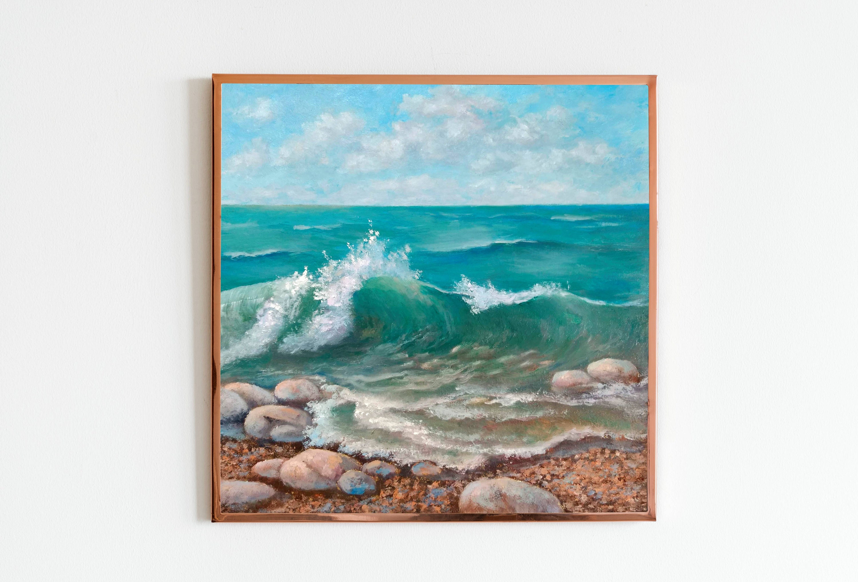 Original Oil Painting Ocean Waves Art Impressionist Painting Beach ...