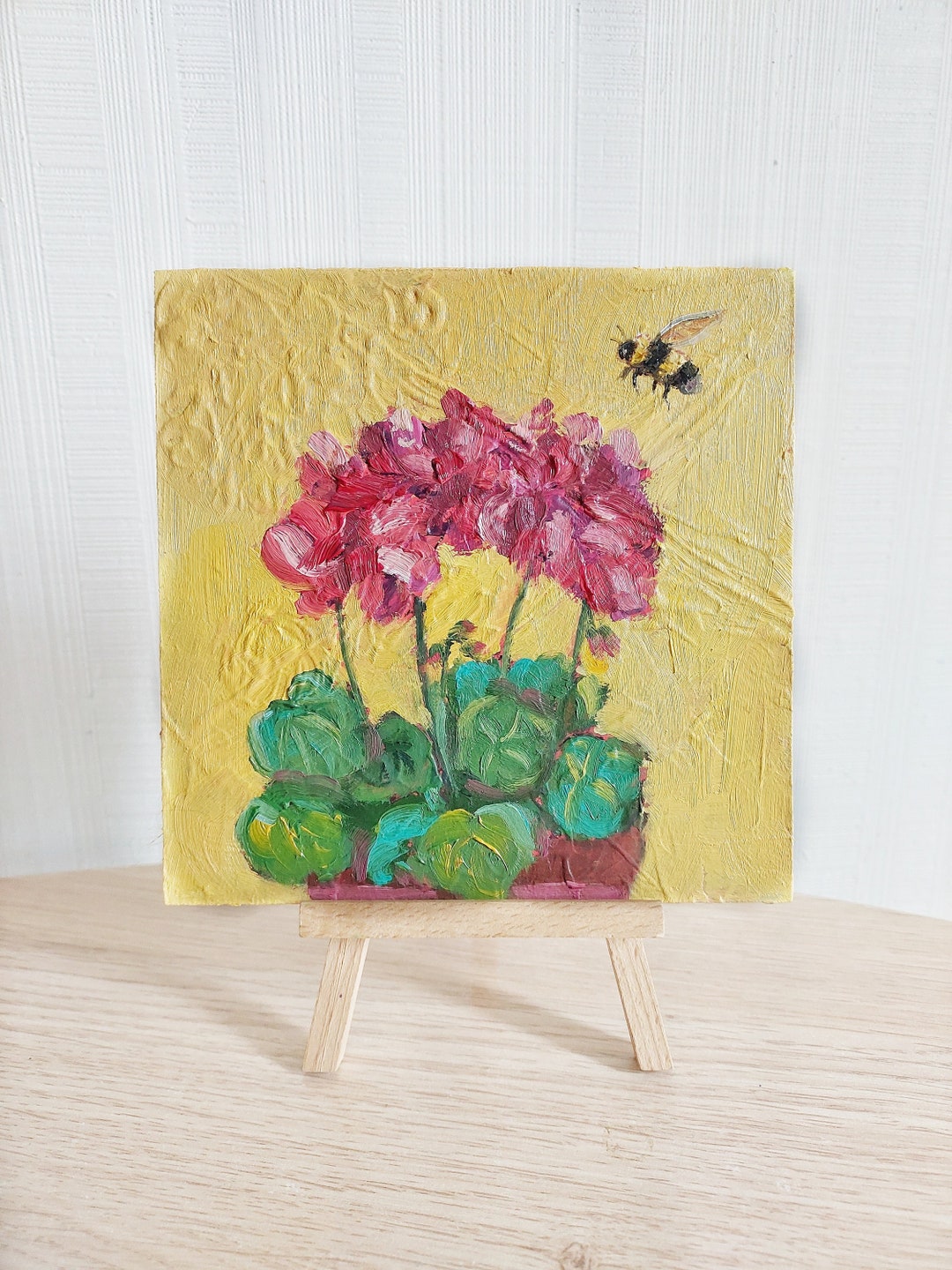 Geranium Painting Original Small Oil Painting Floral Art - Etsy