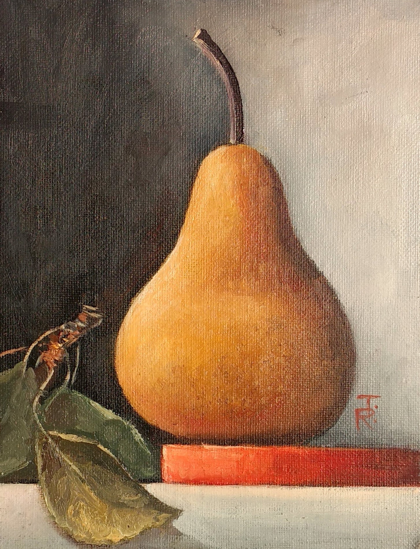 Pear Still Life Painting Fruit Oil Painting 8 X 6 Small Vintage ...