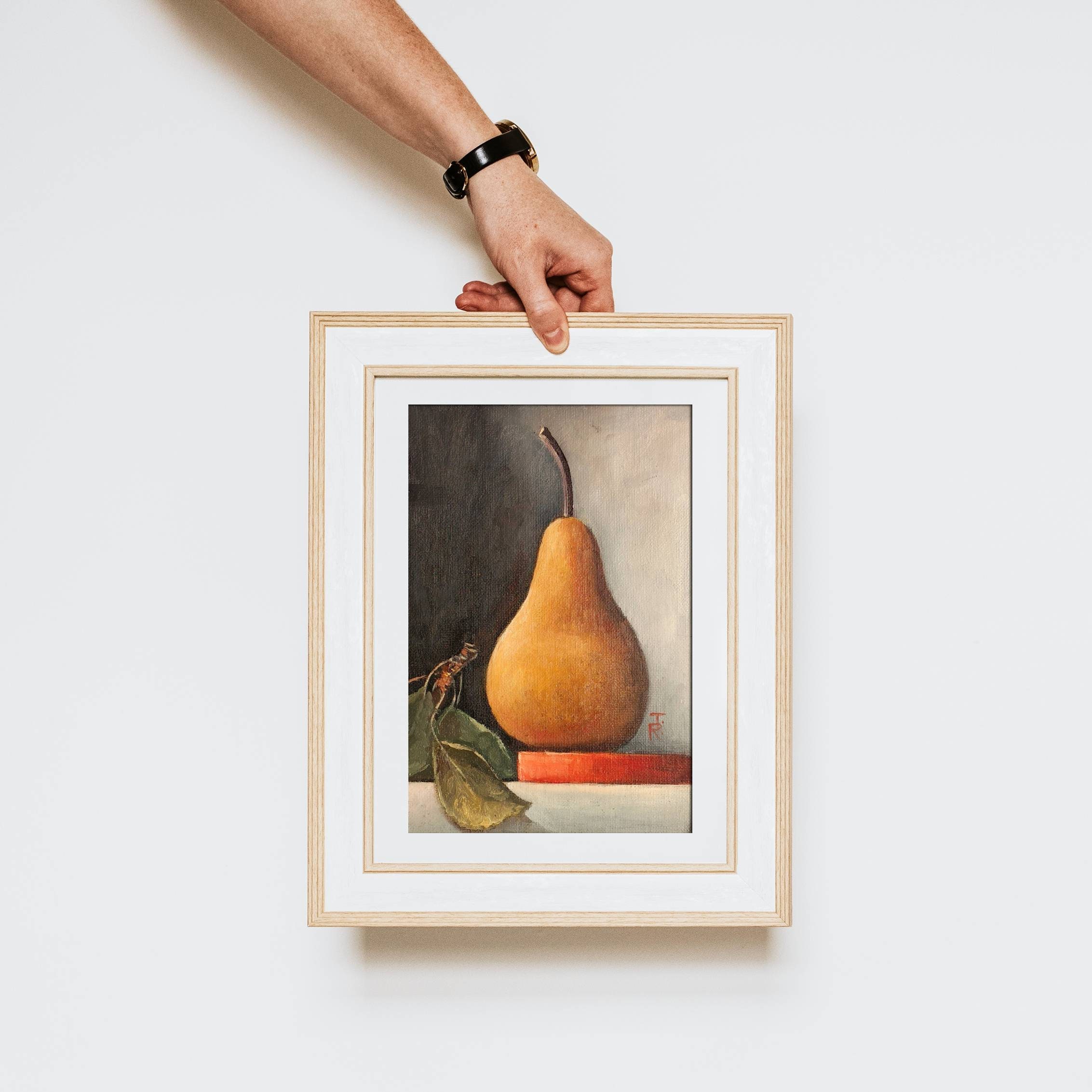 Pear Still Life Painting Fruit Oil Painting 8 X 6 Small Vintage ...