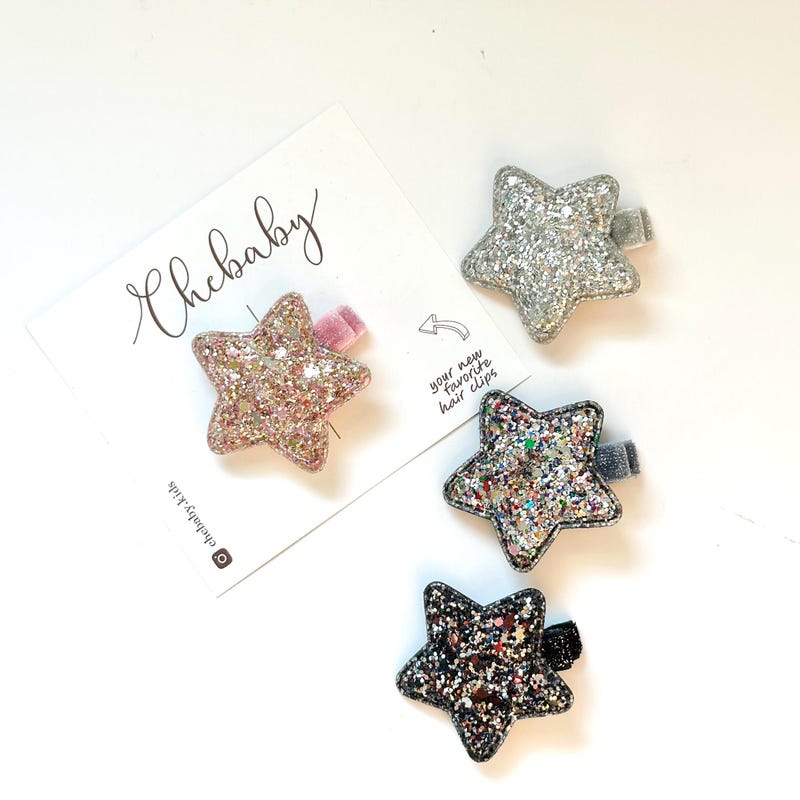 Sparkly Star Hair Clip - Etsy Norway