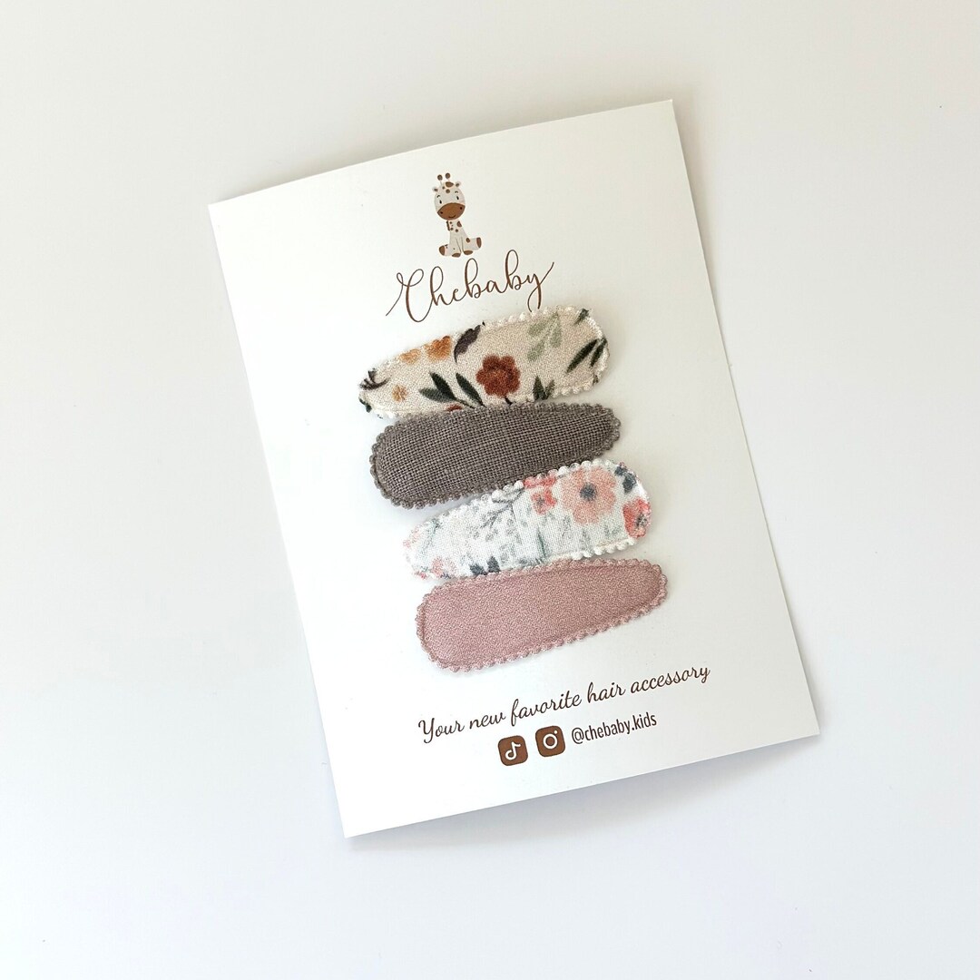 NEW! Fabric Snap Clips | Set of 4, Toddler Hair Clips, Baby Hair Clips ...