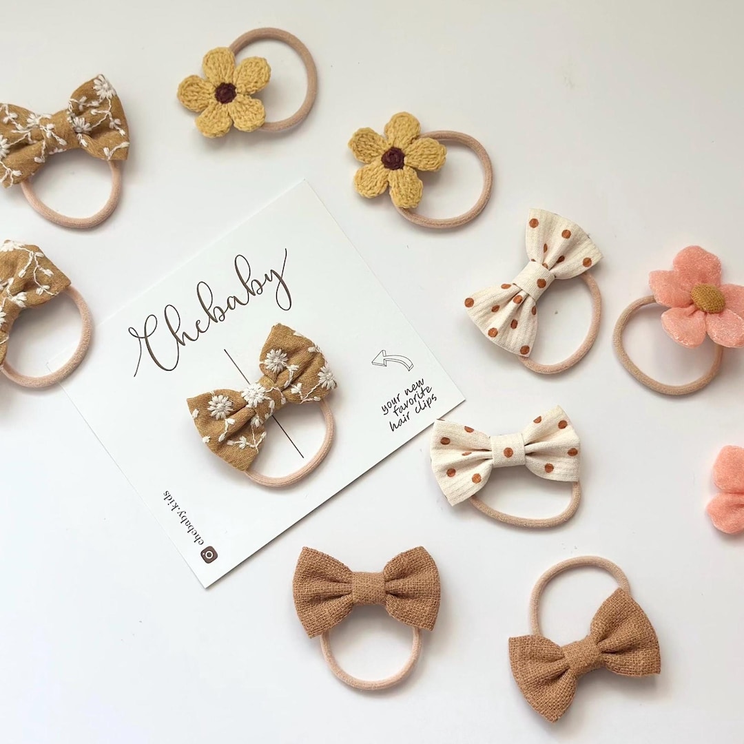 Baby Flower Hair Ties: Elastic Toddler Hair Accessories - Etsy