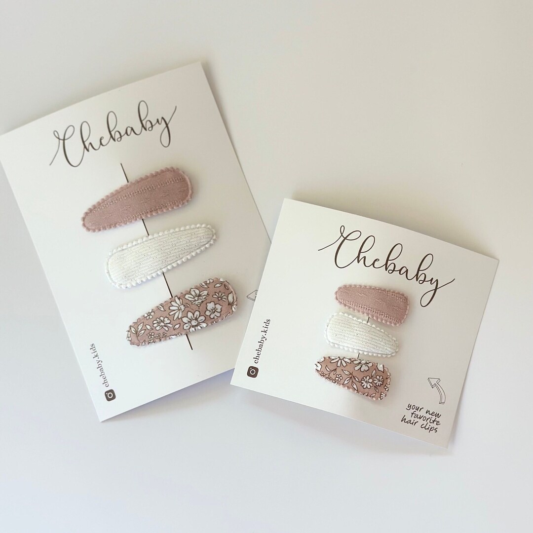 Fabric Snap Clips Set of 3, Toddler Hair Clips, Baby Hair Clips, Fabric ...