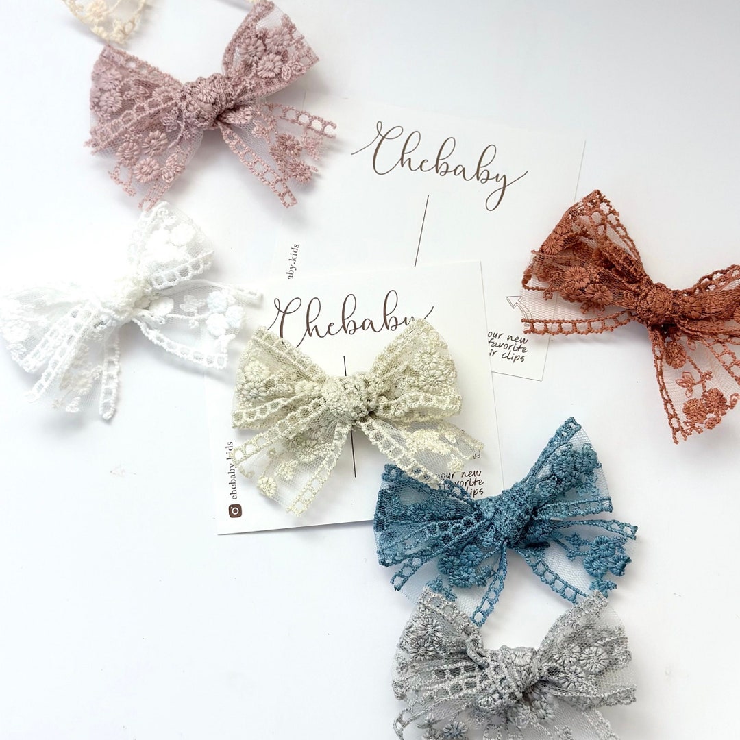 Lace Bow | Cute Bows, Baby Bows, Alligator Clips, Birthday Present ...