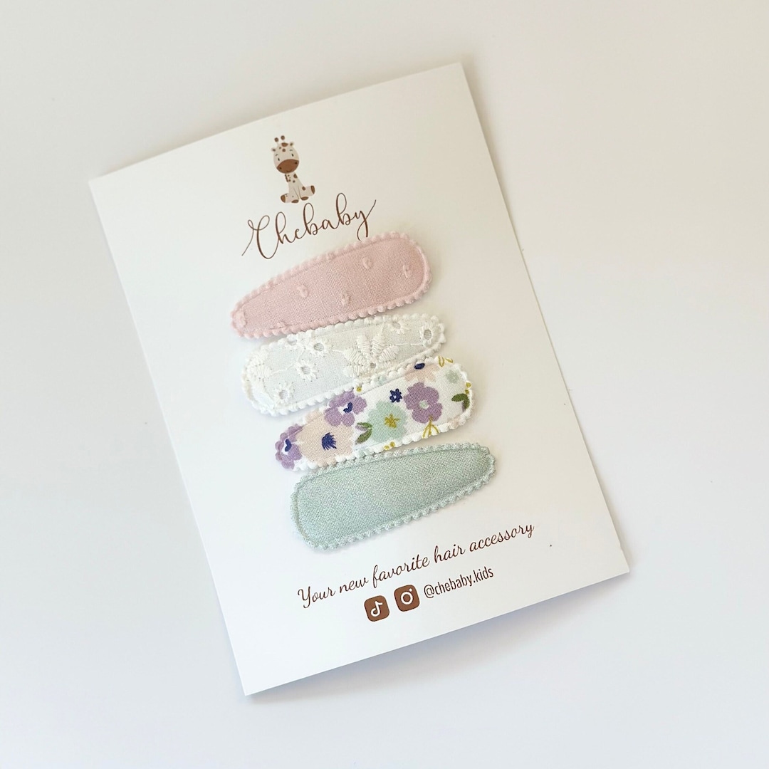 Cute Fabric Snap Clips | Set of 4, Toddler Hair Clips, Baby Hair Clips ...