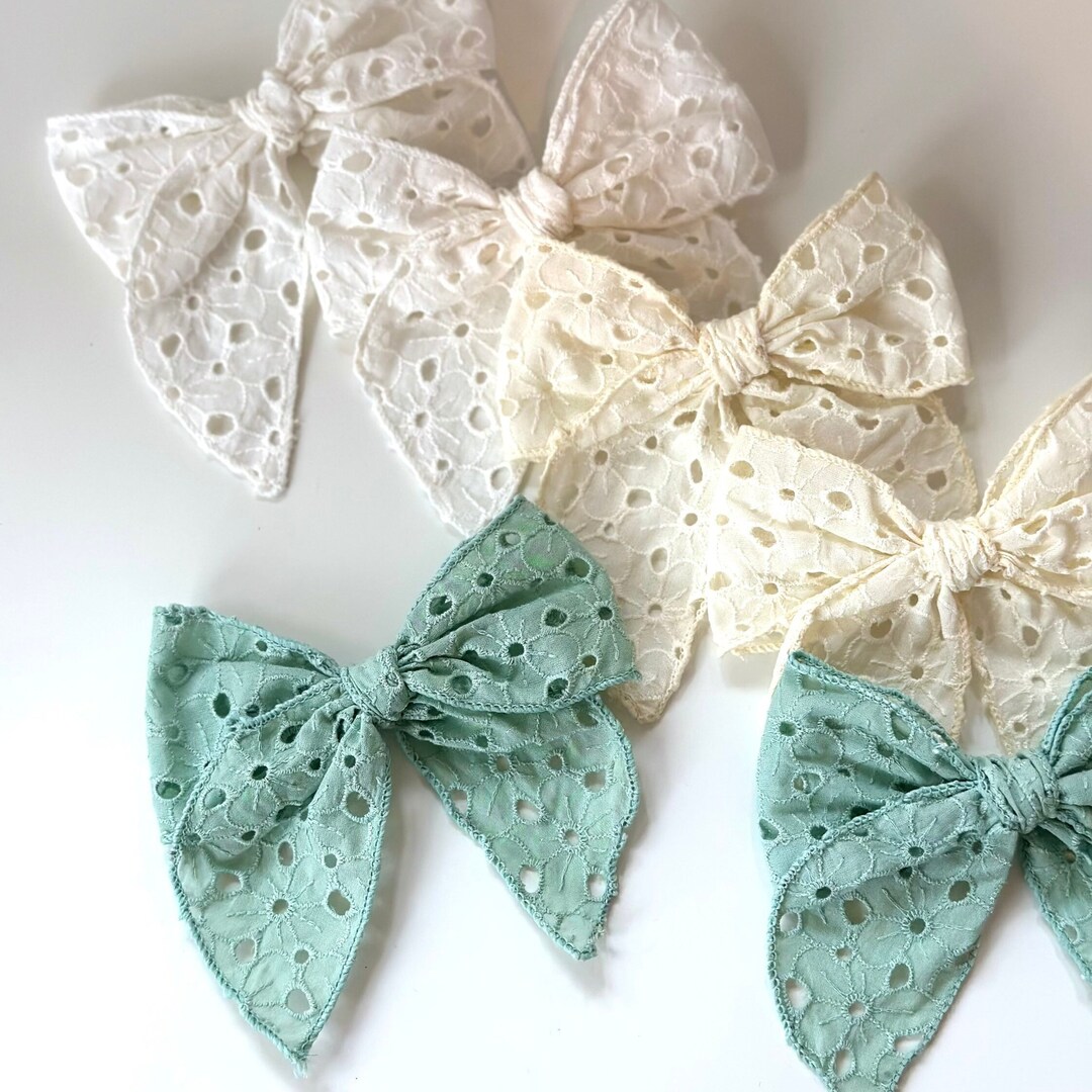 Lace Fable Bow, Toddler, Neutral Hair Accessory Birthday, Holiday Bow ...