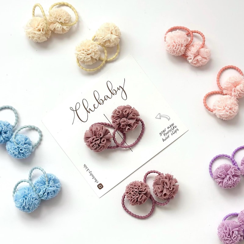 Mini Pom Pom Hair Clip - Etsy