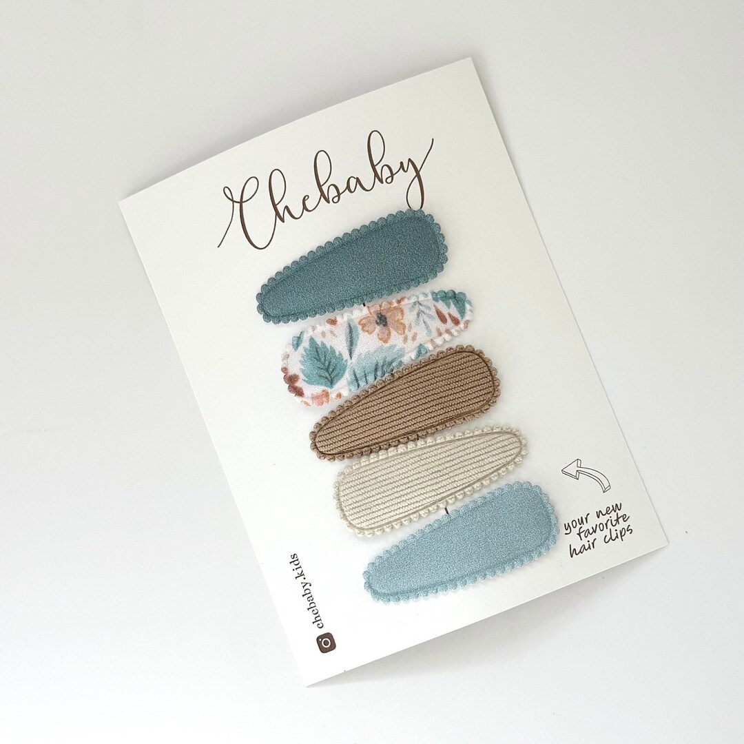 Fabric Snap Clips | Set of 5, Toddler Hair Clips, Baby Hair Clips ...