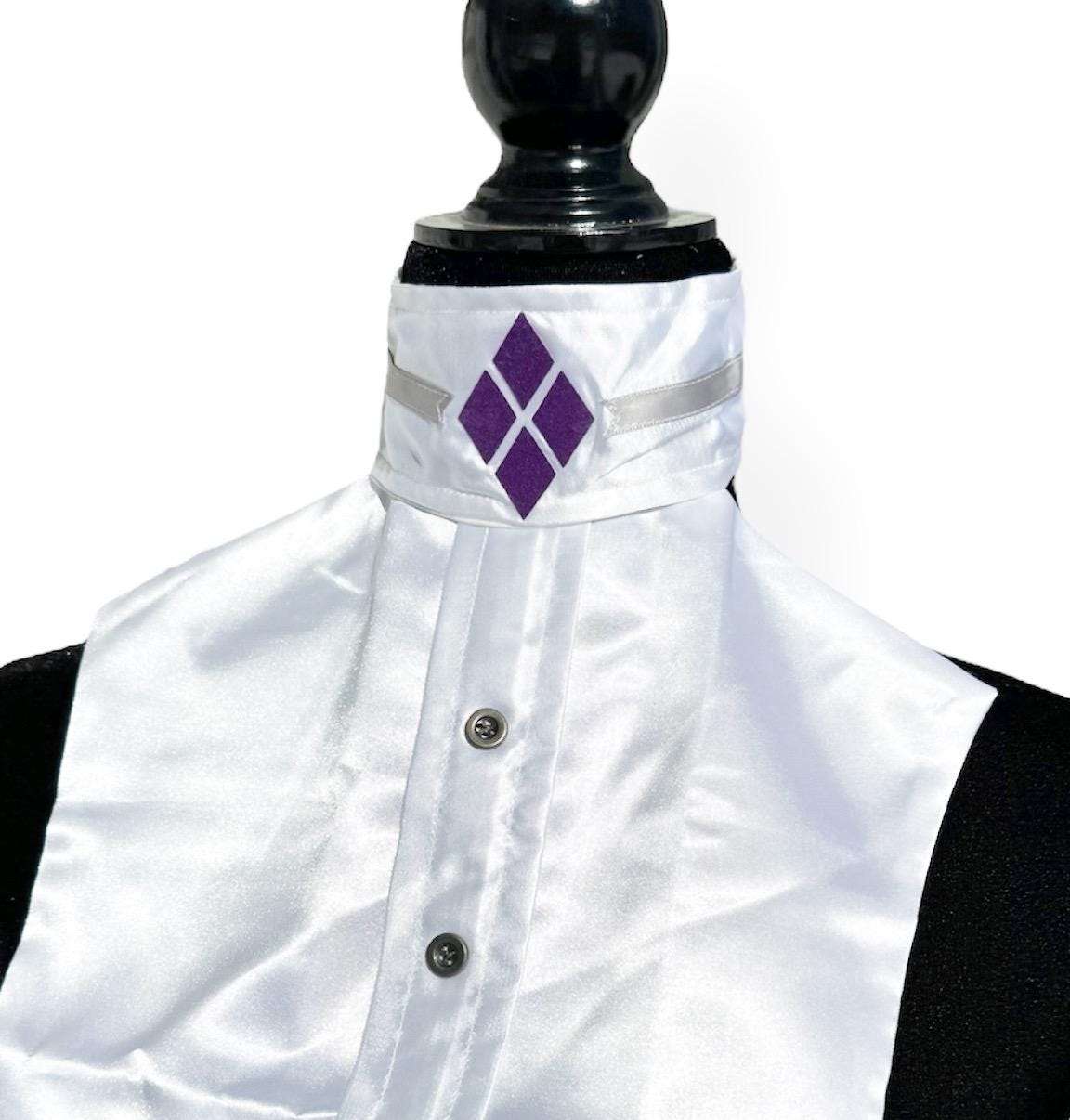 Bright White Silk Dickie With Purple Felt Vinyl Collar Design - Etsy