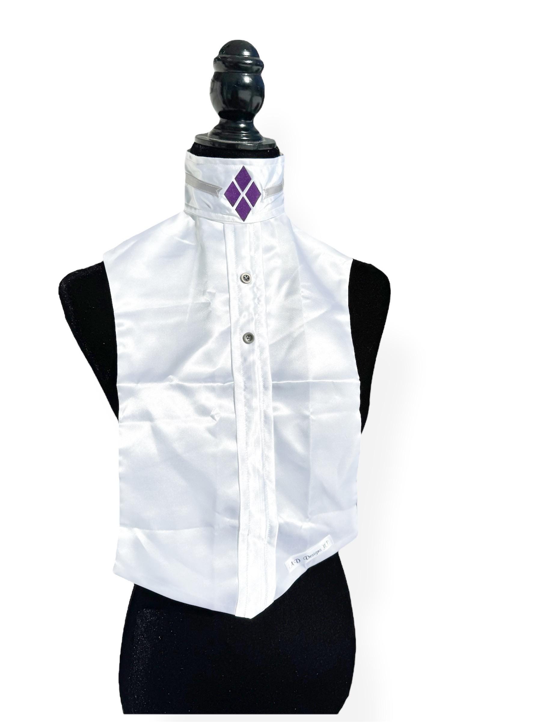 Bright White Silk Dickie With Purple Felt Vinyl Collar Design - Etsy