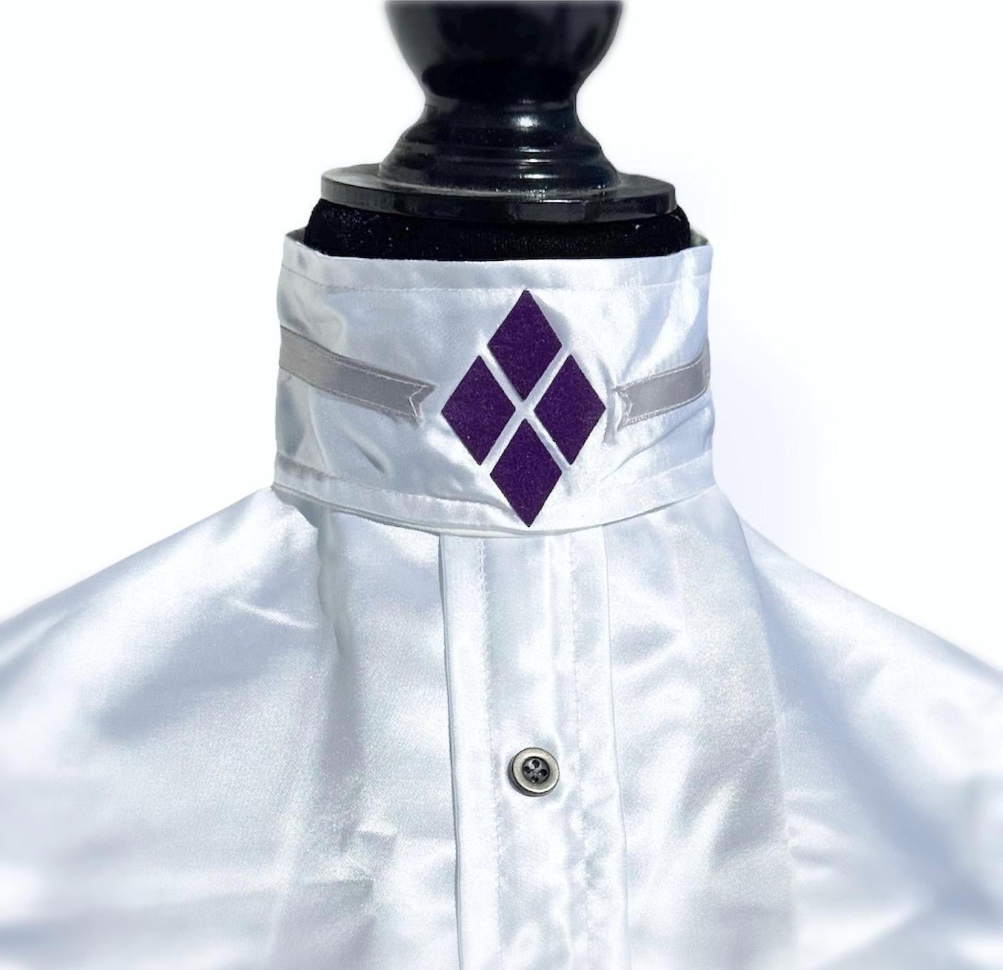 Bright White Silk Dickie With Purple Felt Vinyl Collar Design - Etsy