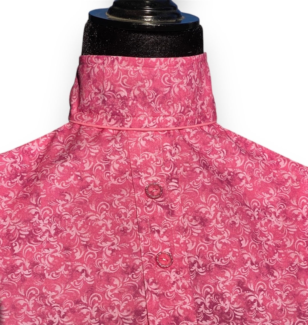 Pink Floral Dickie With Light Pink Piping - Etsy