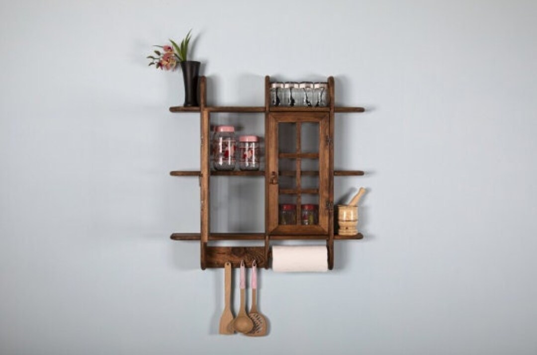 Rustic Spice Rack Wooden Spice Rack Wall Mounted Spice Rack - Etsy