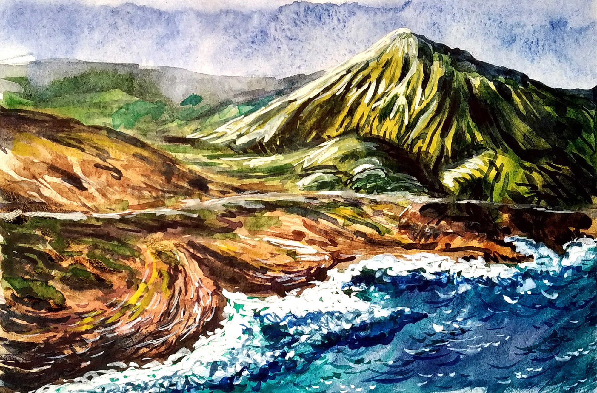 Oahu Watercolor Tattoos