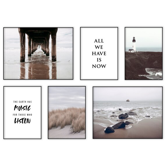 Beach Sea Nature Ocean Poster Set 6 Pcs. Reframed Poster | Etsy